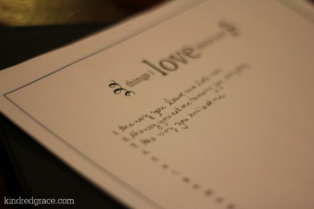 100 Things I Love About You (with free printable) - Kindred Grace